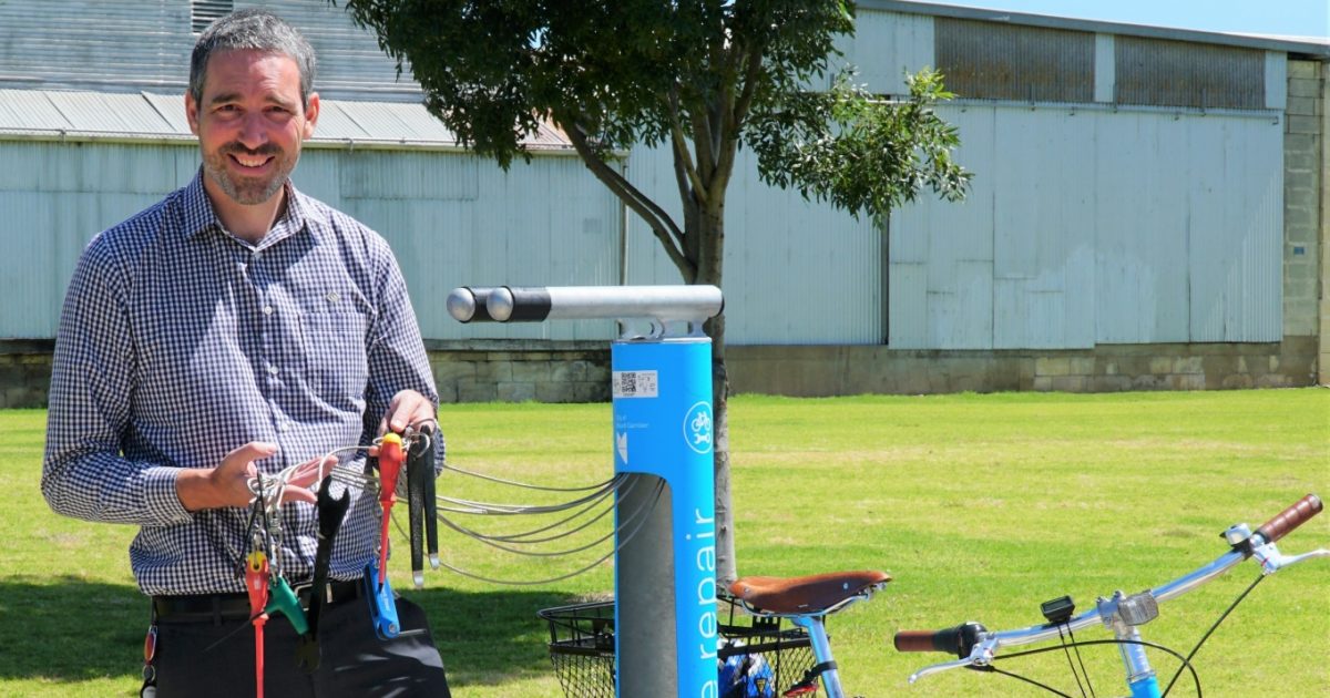 Bike maintenance station installed along Rail… | City of Mount Gambier